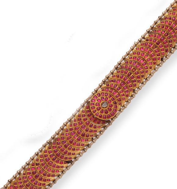 Bonhams : A ruby encrusted collar