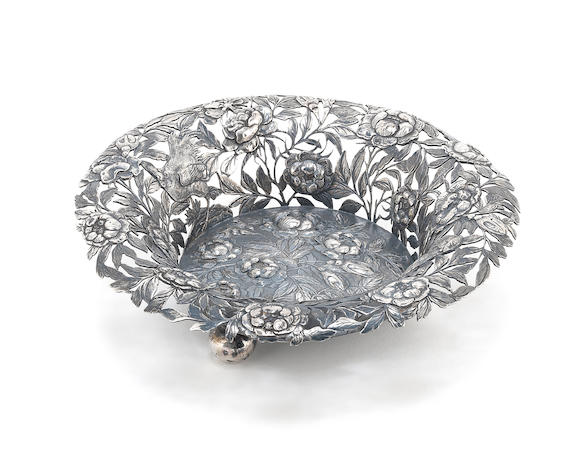 Bonhams A Chinese Export Reticulated Silver Display Bowl Hung Chong