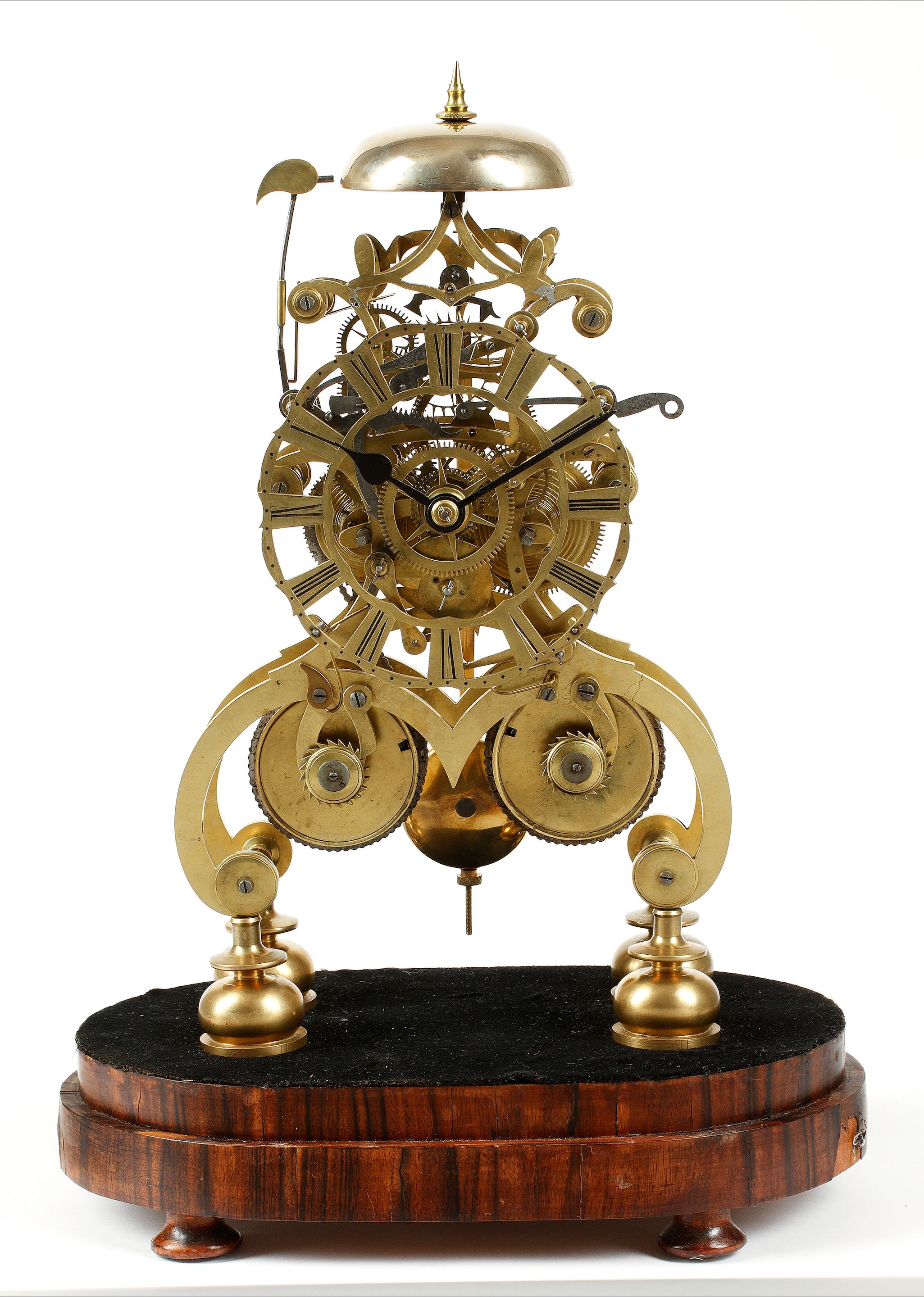 Bonhams : An English 19th century twin fusee inverted y-framed skeleton ...