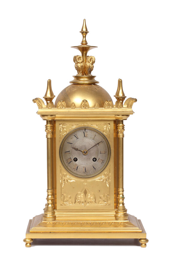 Bonhams : A French 19th century gilt bronze mantel clock, with owl ...