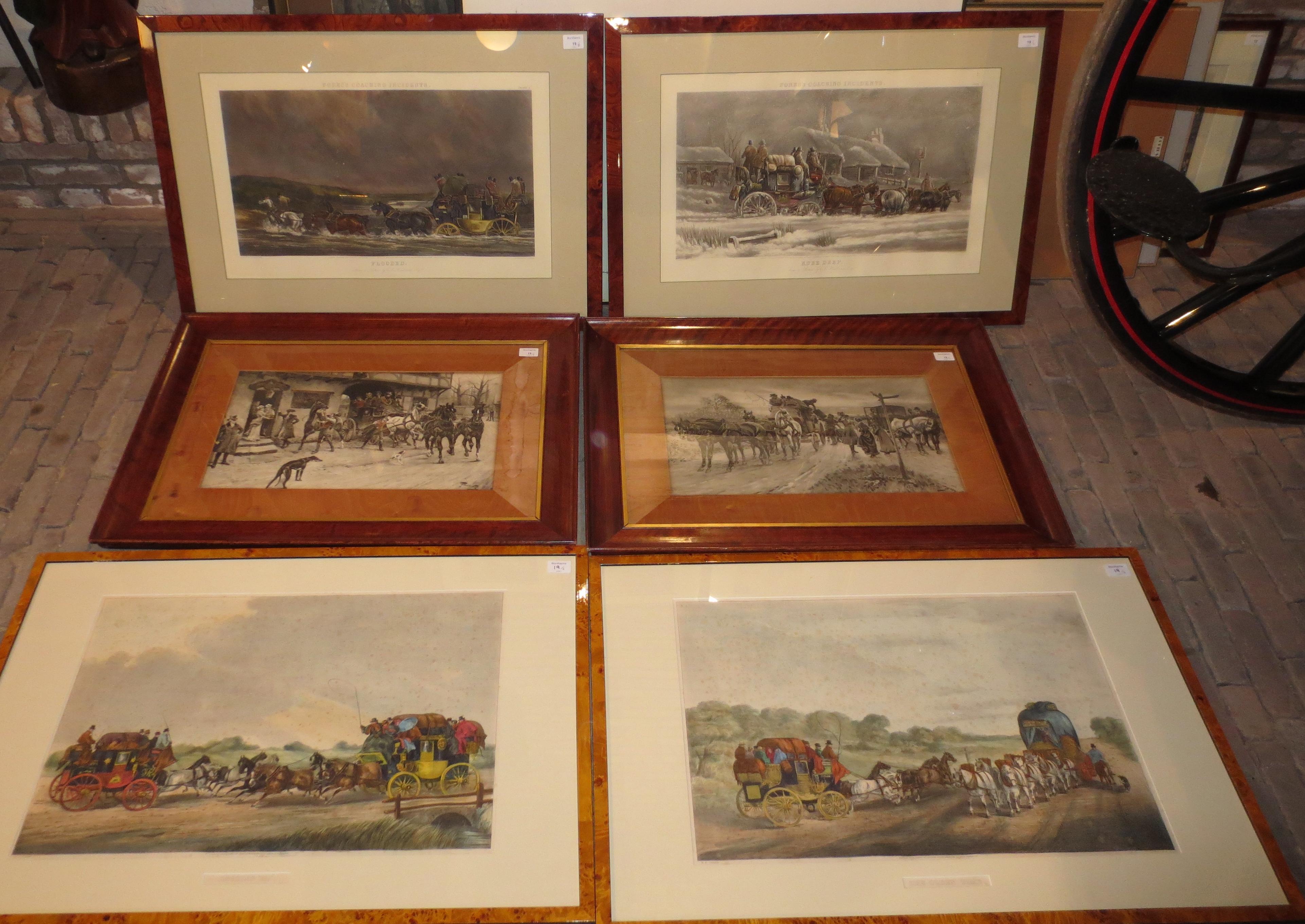 Bonhams Cars Six Assorted Carriage And Coaching Prints 6