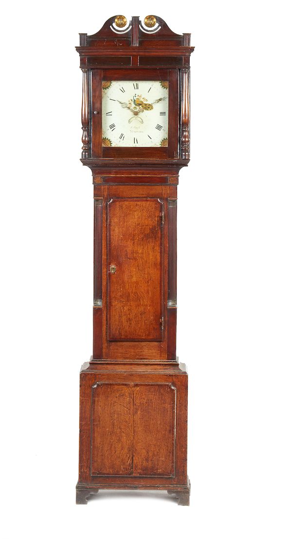 Bonhams : A George IV oak and mahogany longcase clock, R Pugh Newtown ...