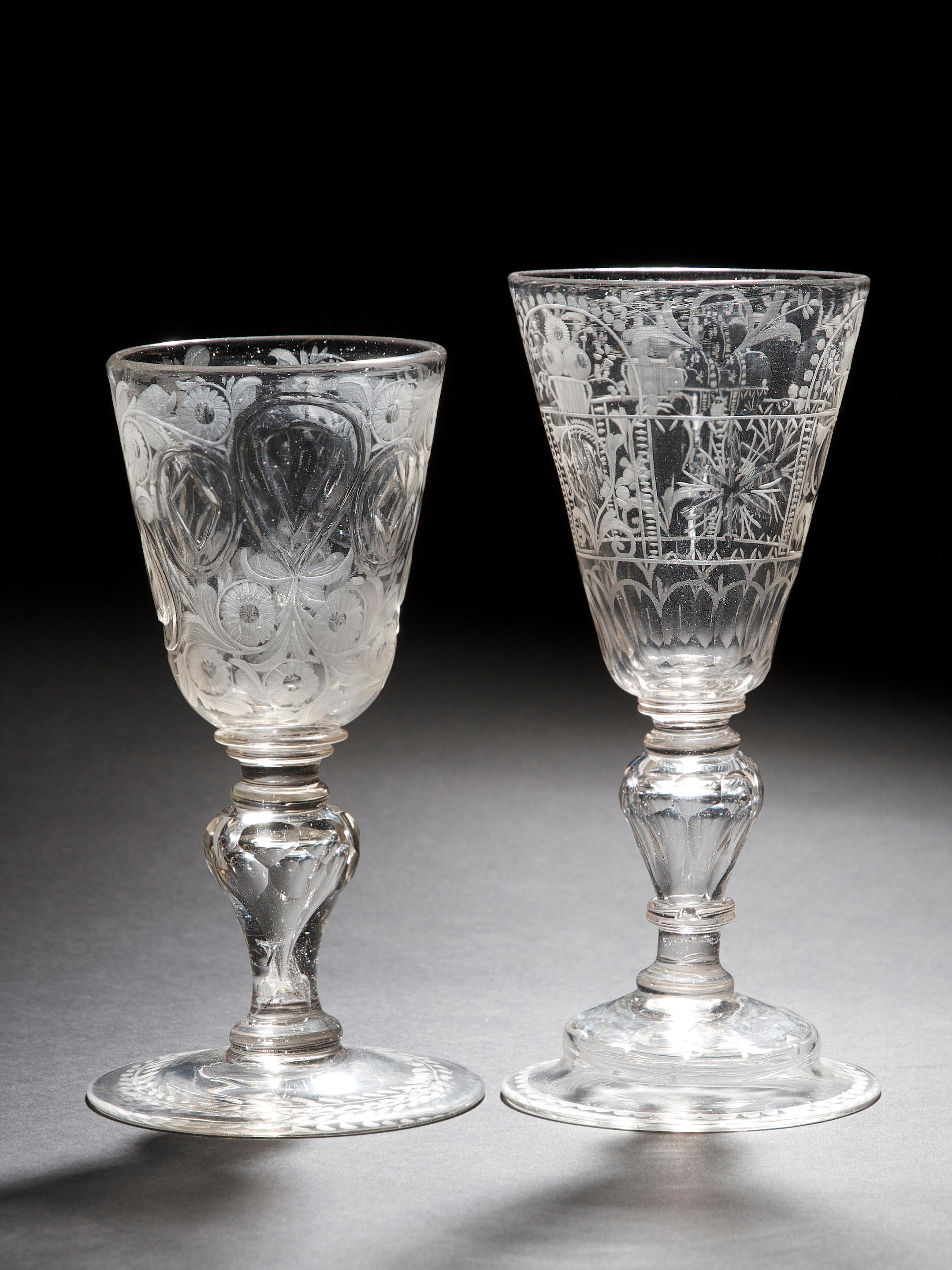 Bonhams Two Bohemian Goblets Circa 1730 50