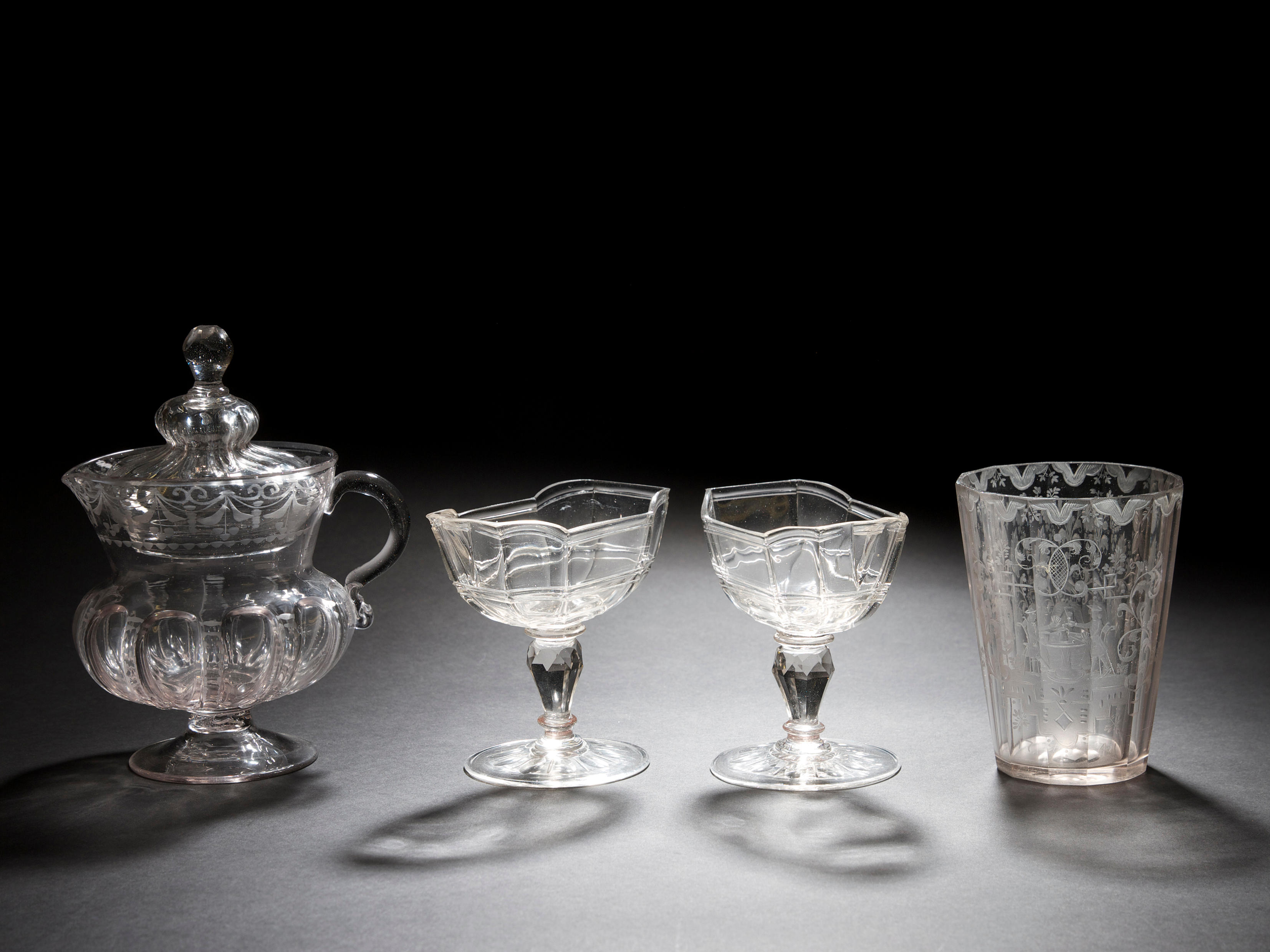 Bonhams A Continental Jug And Cover A German Engraved Beaker And A