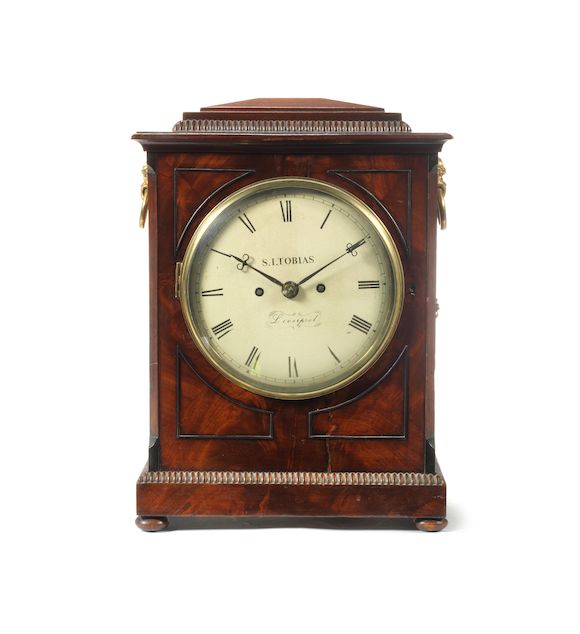 Bonhams : A Regency mahogany and brass mounted twin fusee bracket ...