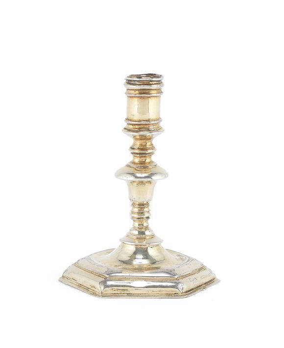Bonhams : An 18th century Dutch silver-gilt miniature candlestick ...