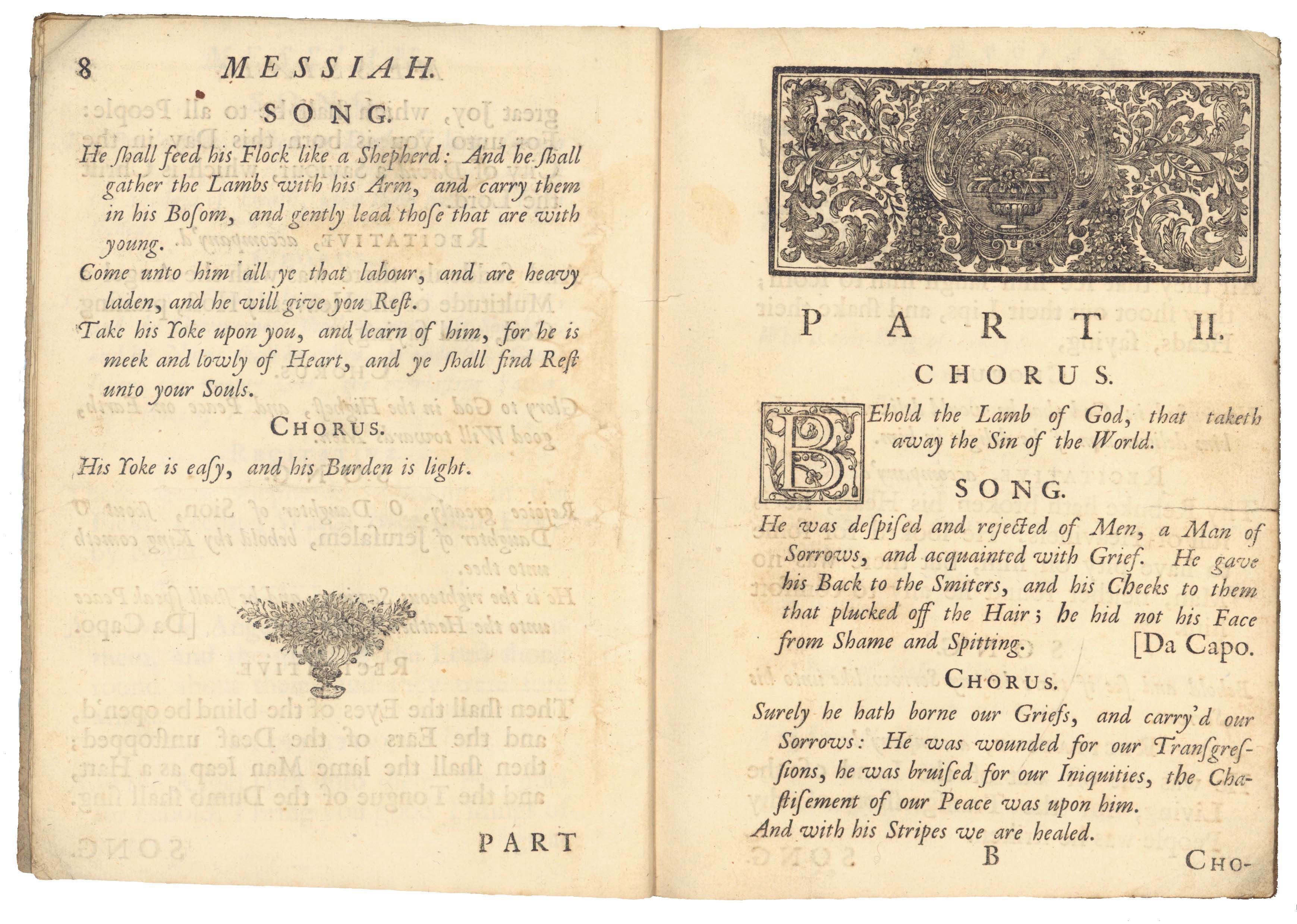 Bonhams : MUSIC - MESSIAH LIBRETTO HANDEL (GEORGE FREDERICK) Messiah ...