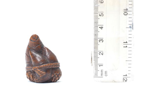 Bonhams : A wood netsuke of bamboo shoots By Hogen Tadayoshi, Nagoya ...
