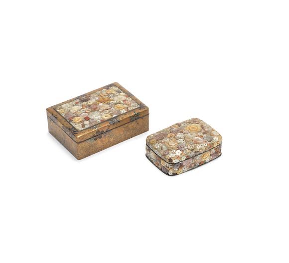 Bonhams : Two small Shibayama-style inlaid boxes and covers One by ...