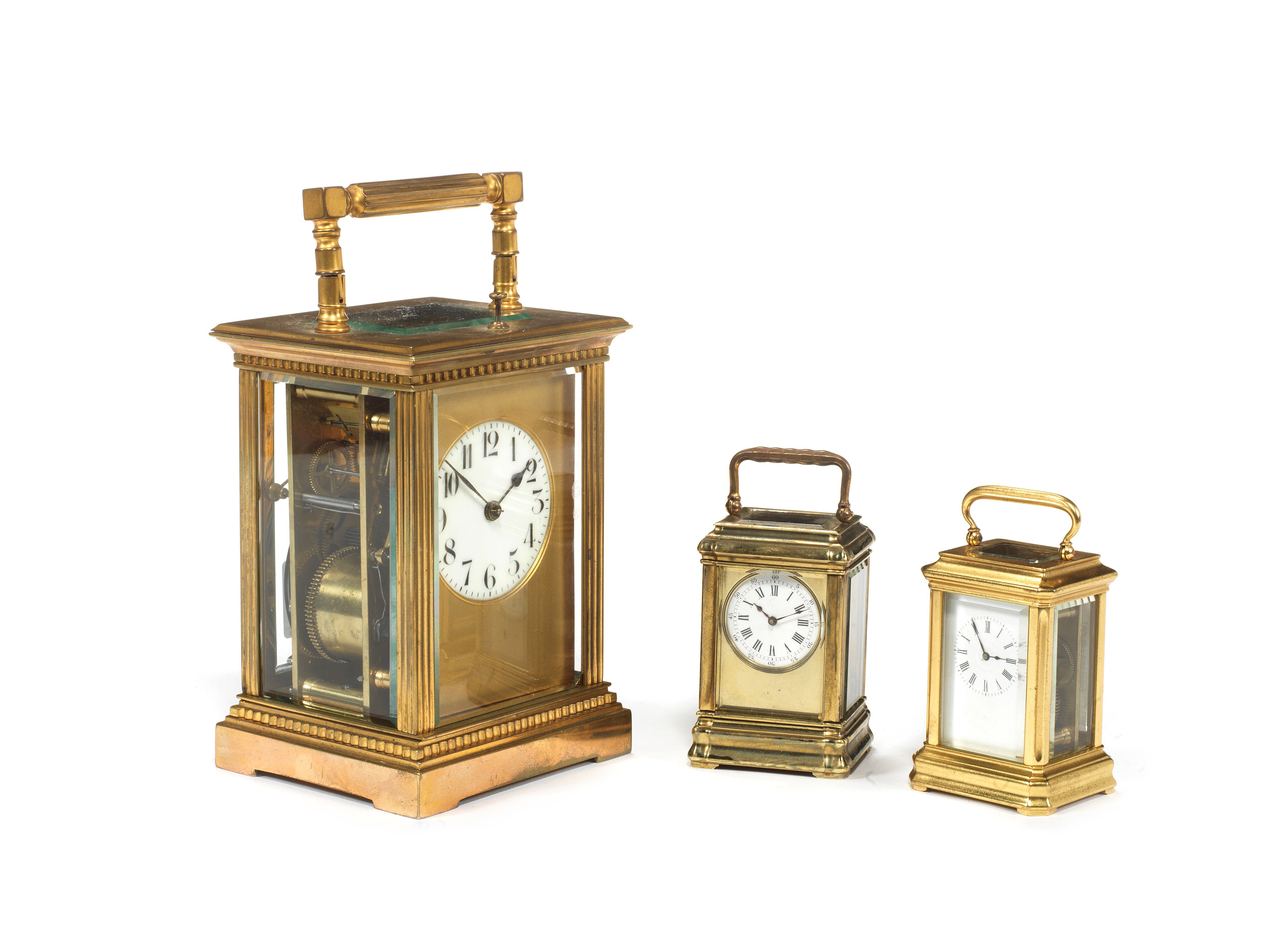 Bonhams : An early 20th century French brass carriage clock with repeat ...
