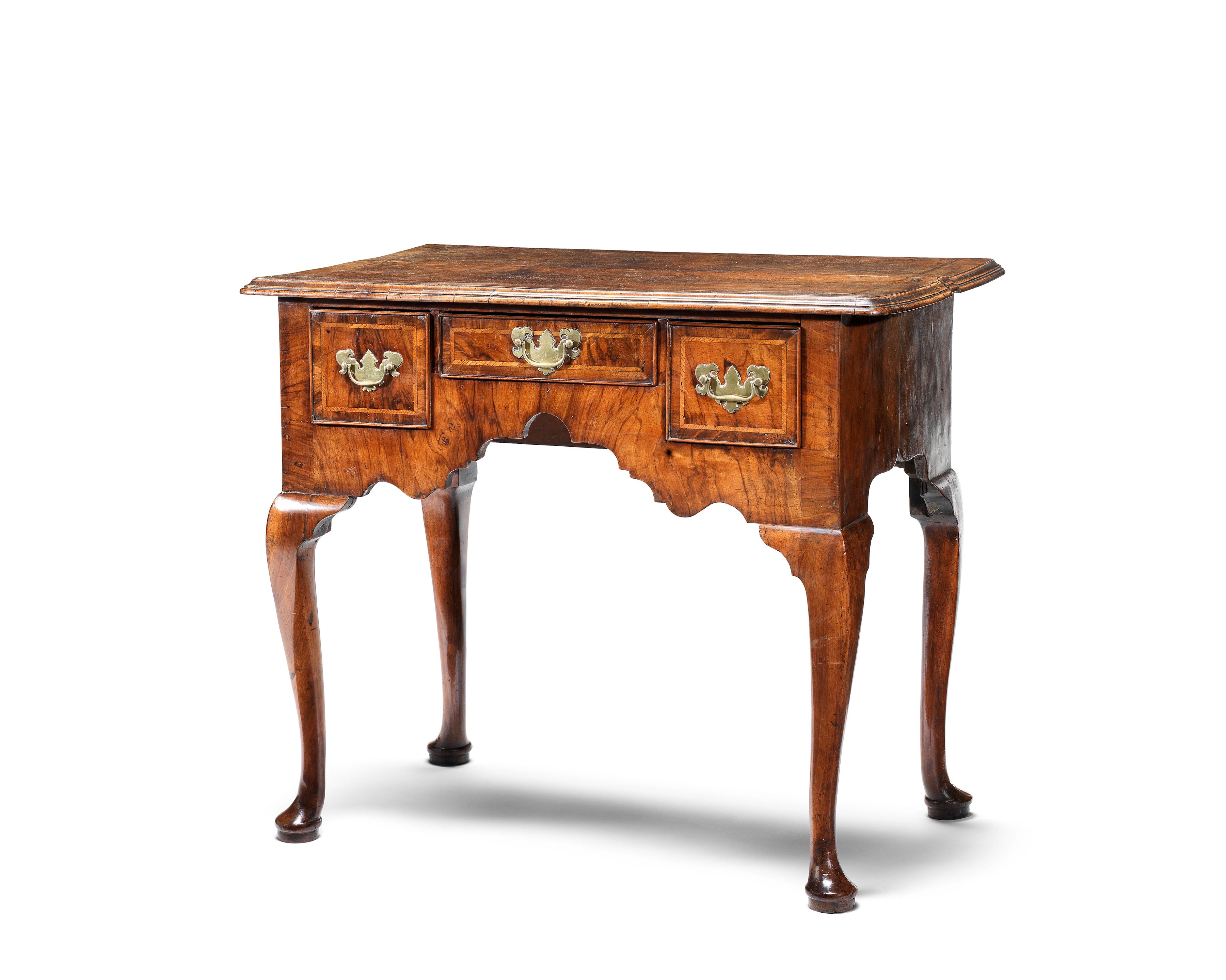Bonhams : A George I walnut, crossbanded and ash banded lowboy