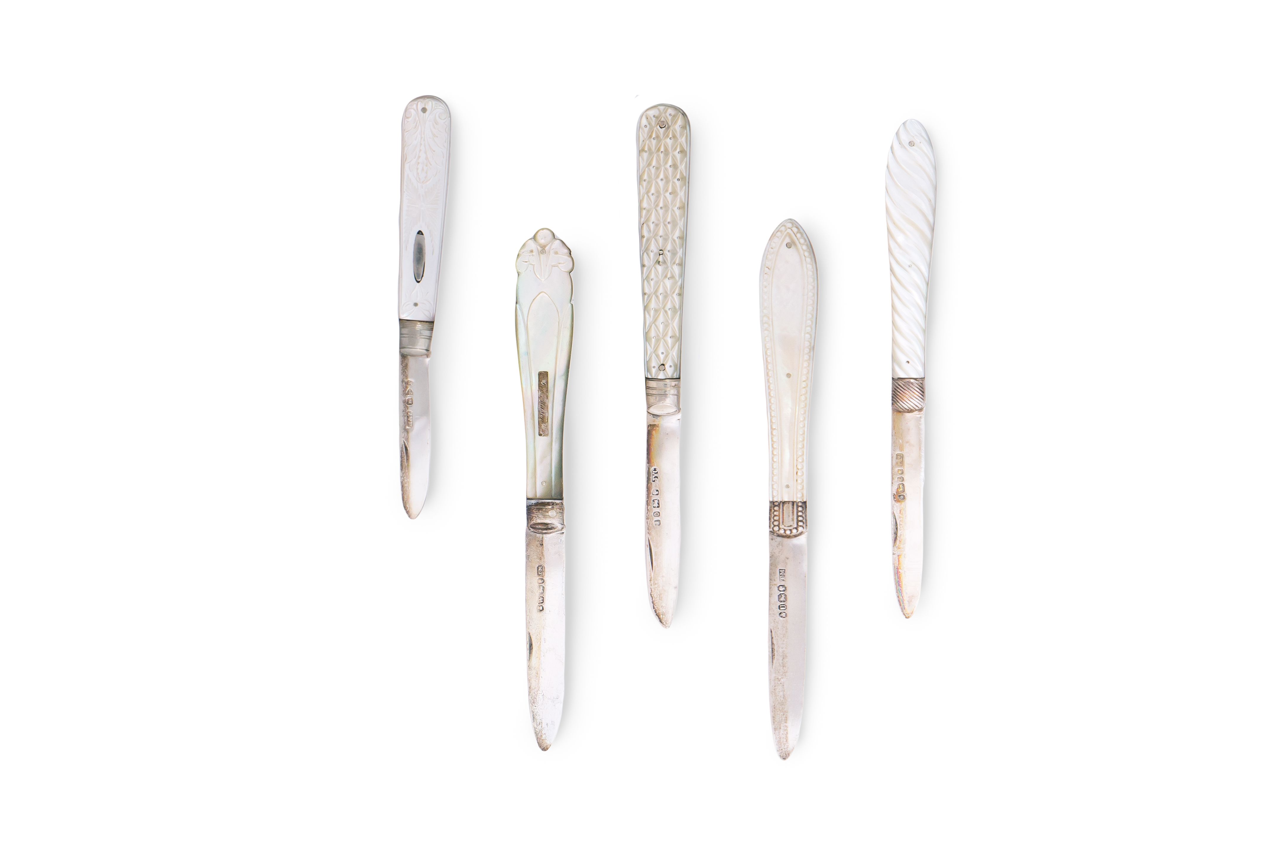 Bonhams : A Victorian silver and mother of pearl handled fruit knife by ...