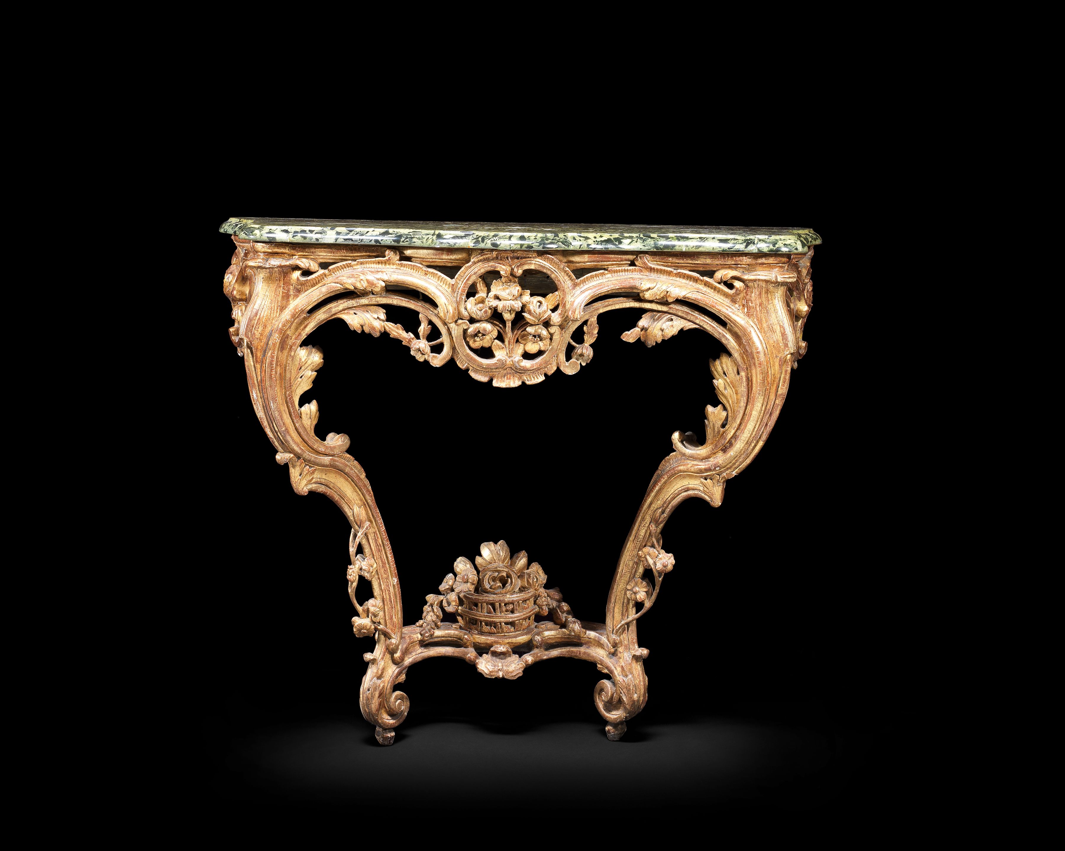 Bonhams : A mid-18th century carved and gilt console table in the ...