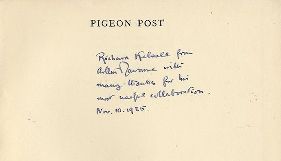 Bonhams : RANSOME (ARTHUR) Pigeon Post, FIRST EDITION, AUTHOR'S ...