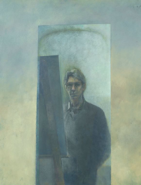Bonhams : David Tindle, R.A. (British, born 1932) Self portrait (with a ...