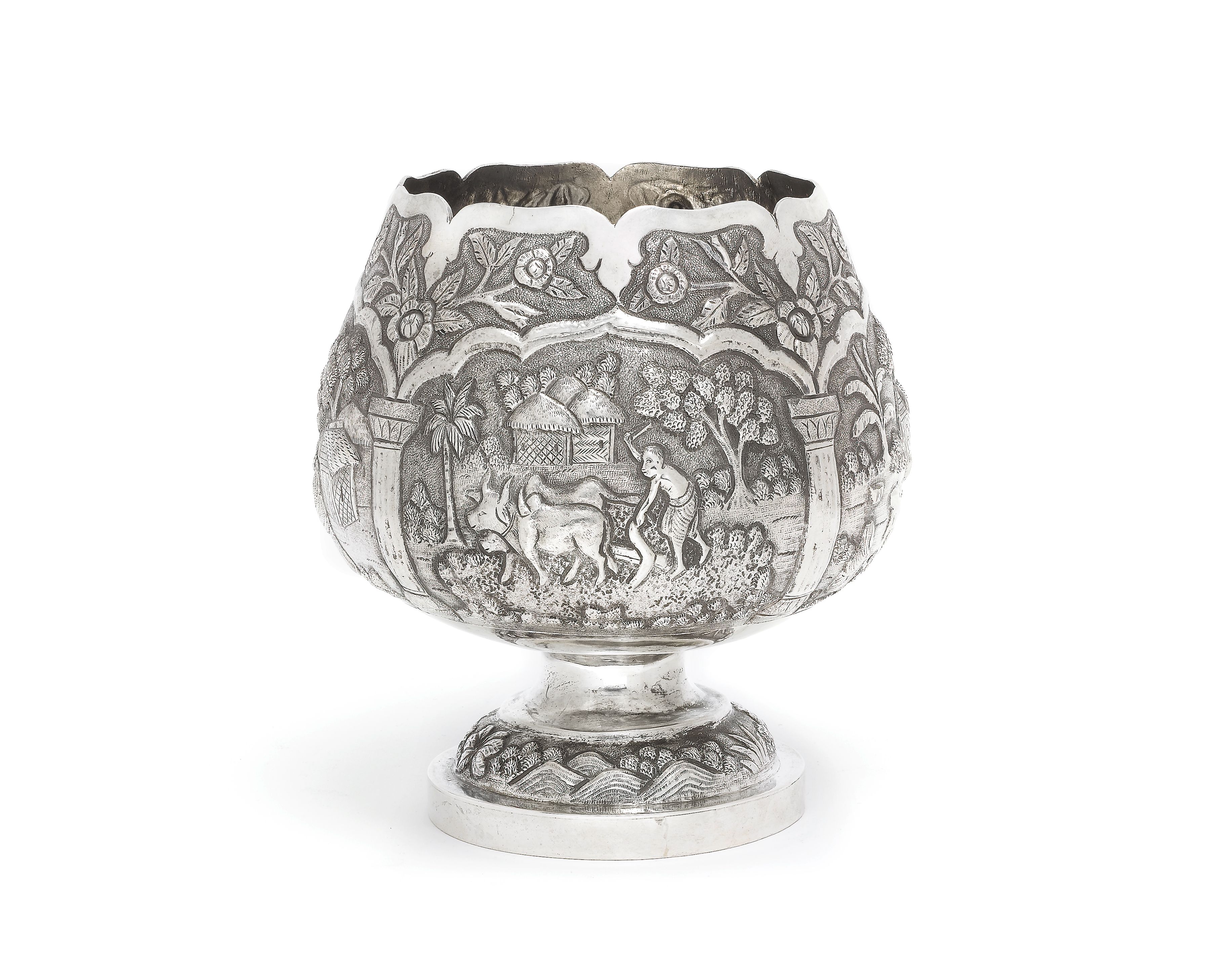 Bonhams : A late 19th / early 20th century Indian silver vase stamped ...