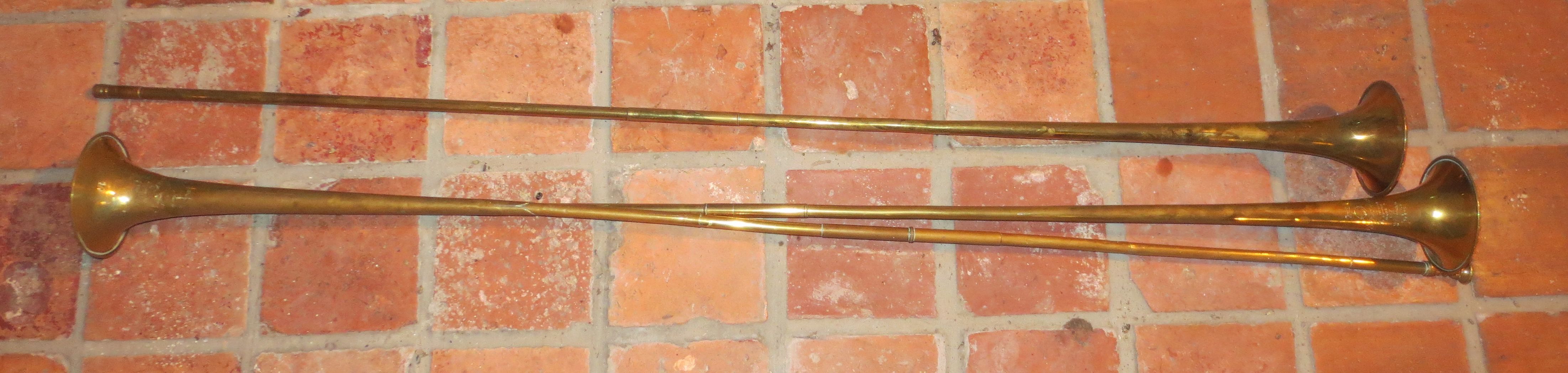 Bonhams Cars : Three post horns, ((2))