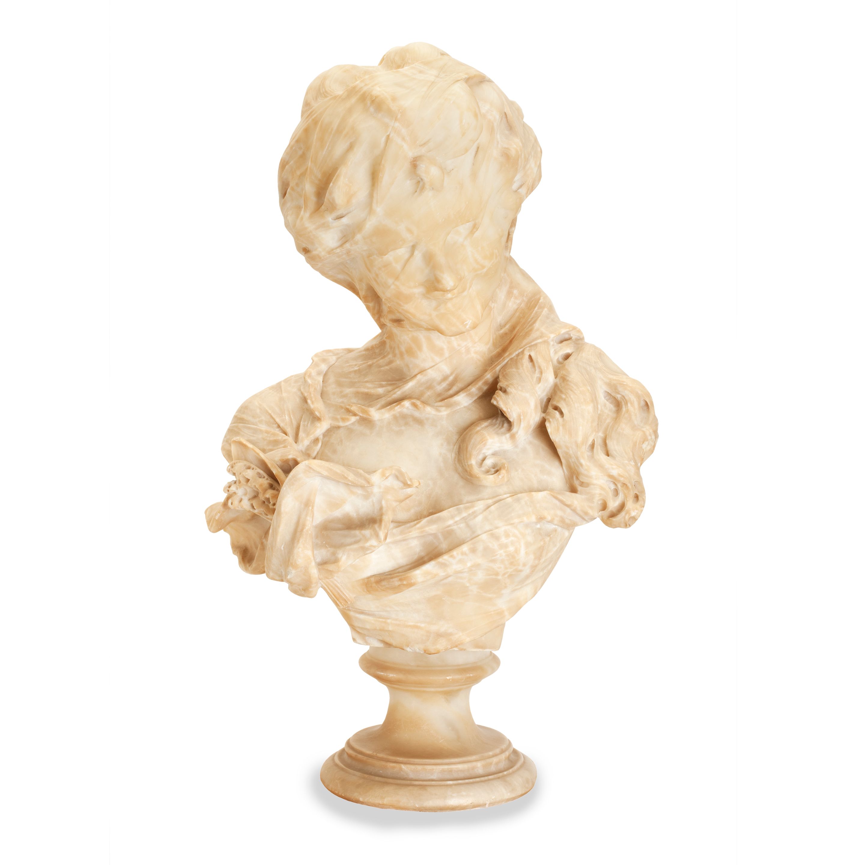 Bonhams : A 19th Century alabaster bust of a veiled lady (2)