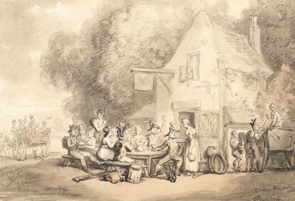 Bonhams : Thomas Rowlandson (London 1756-1827) Troops refreshing at the ...