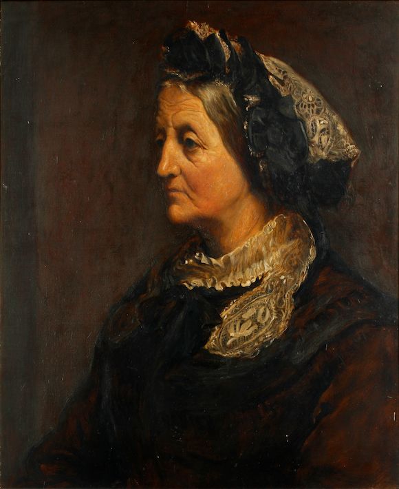 Bonhams : English School, late 19th Century Portrait of a lady thought ...