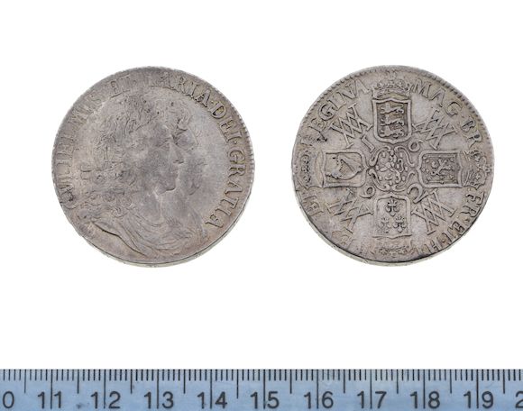Bonhams : William and Mary, 1688-94, Crown, 1692, conjoined busts right,
