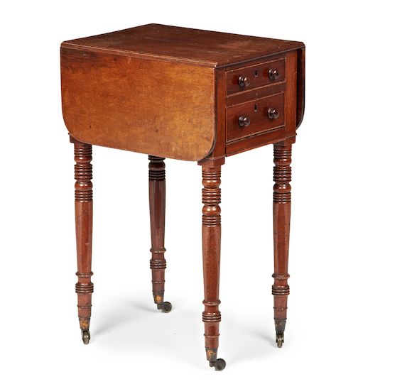 Bonhams : A late Regency mahogany Pembroke work table, the rectangular ...