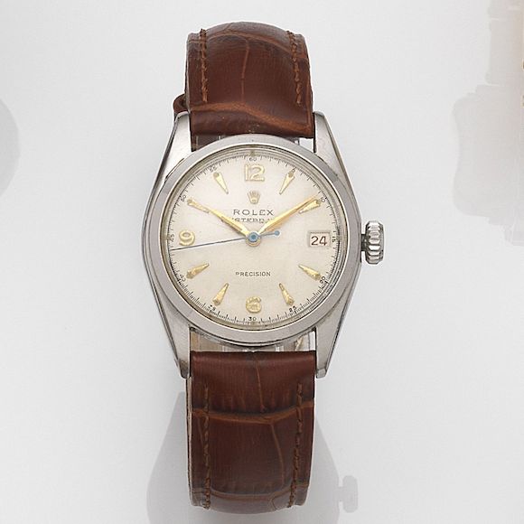 Bonhams : Rolex. A stainless steel manual wind calendar wristwatch with ...