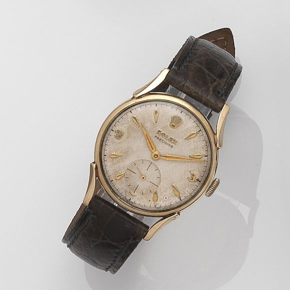 Bonhams : Rolex. A 9ct gold manual wind wristwatch Precision, Ref:12857 ...