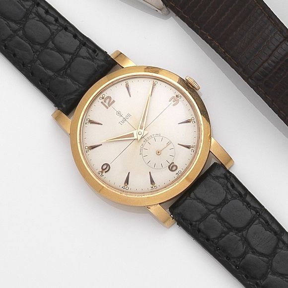 Bonhams : Tudor. An 18ct gold manual wind wristwatch Ref:1435, Case No ...