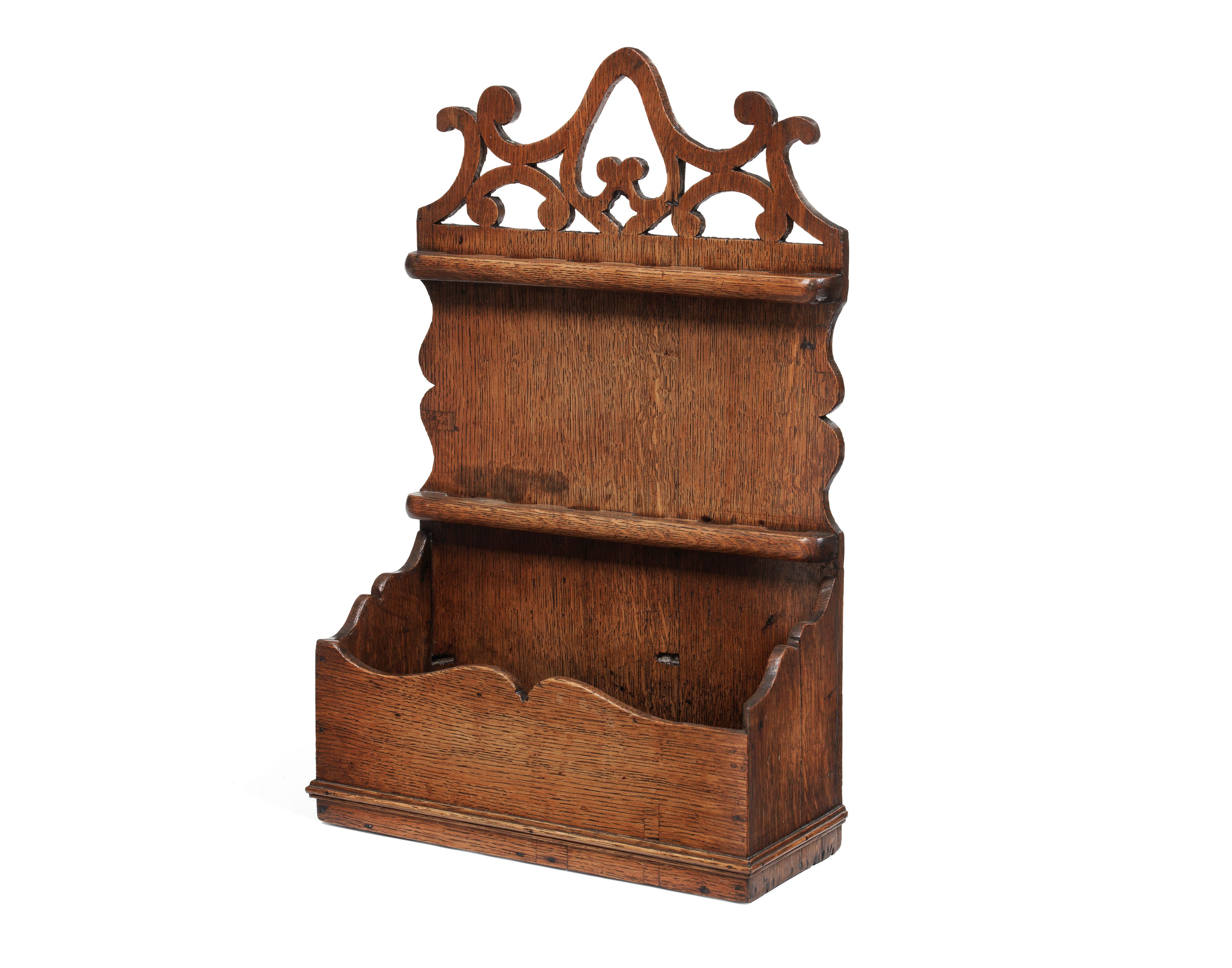 Bonhams : An 18th century carved oak spoon rack