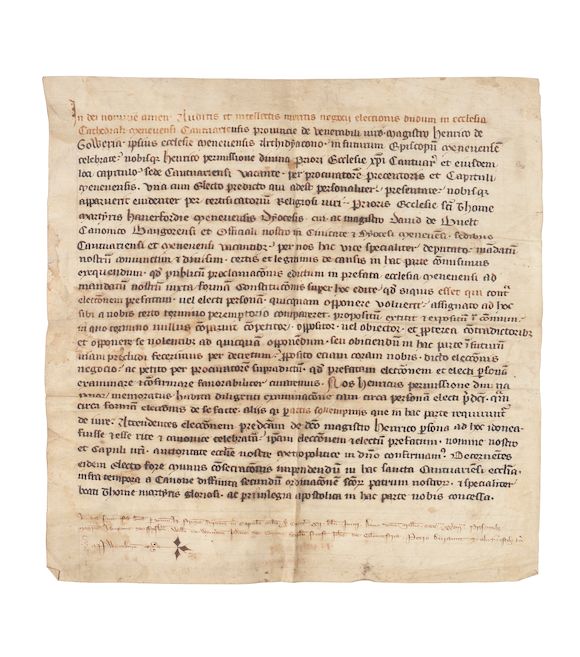 Bonhams : WALES – BISHOP HENRY GOWER, ST DAVID'S AND CANTERBURY ...