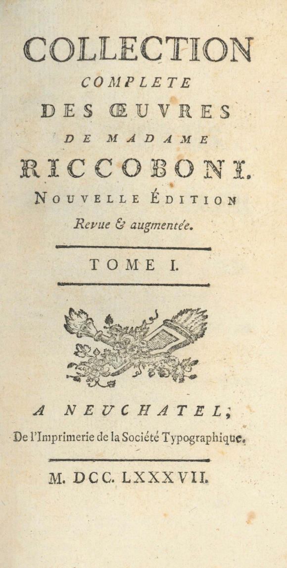 Bonhams Riccoboni Marie Jeanne Collection Complète Des Oeuvres 10