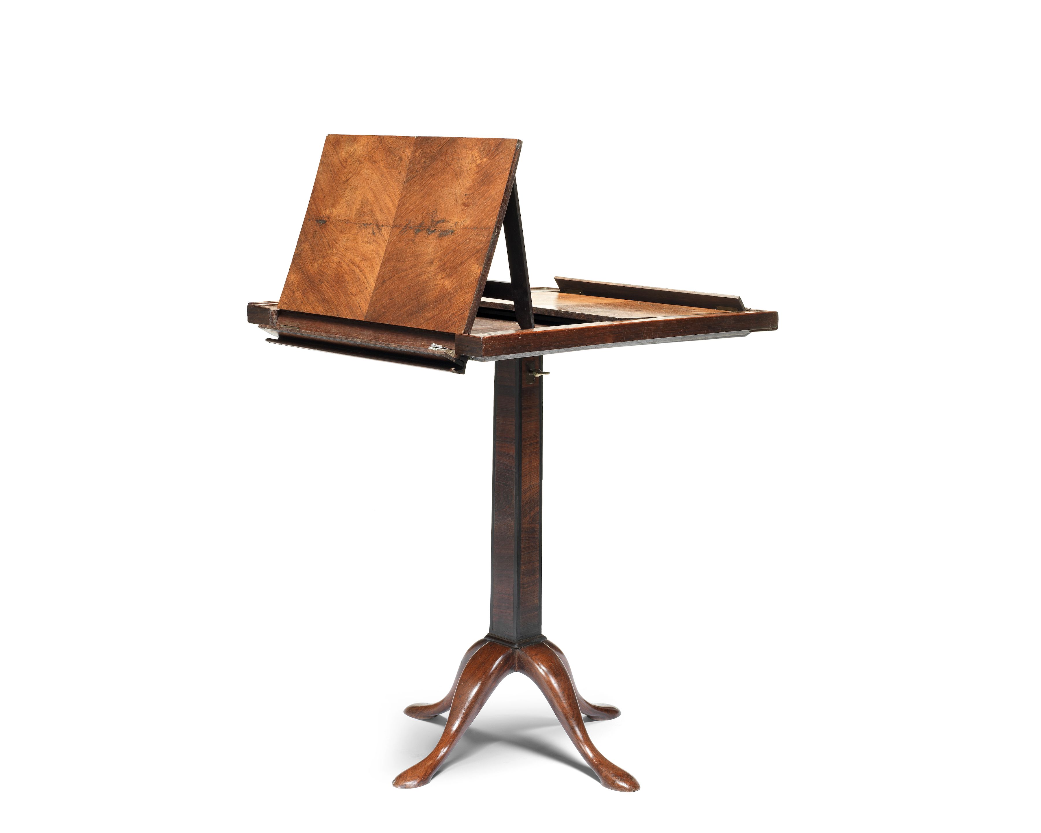 Bonhams : A George II solid rosewood adjustable reading stand