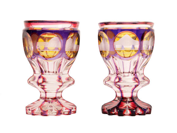 Bonhams A Pair Of Bohemian Goblets Late 19th Century