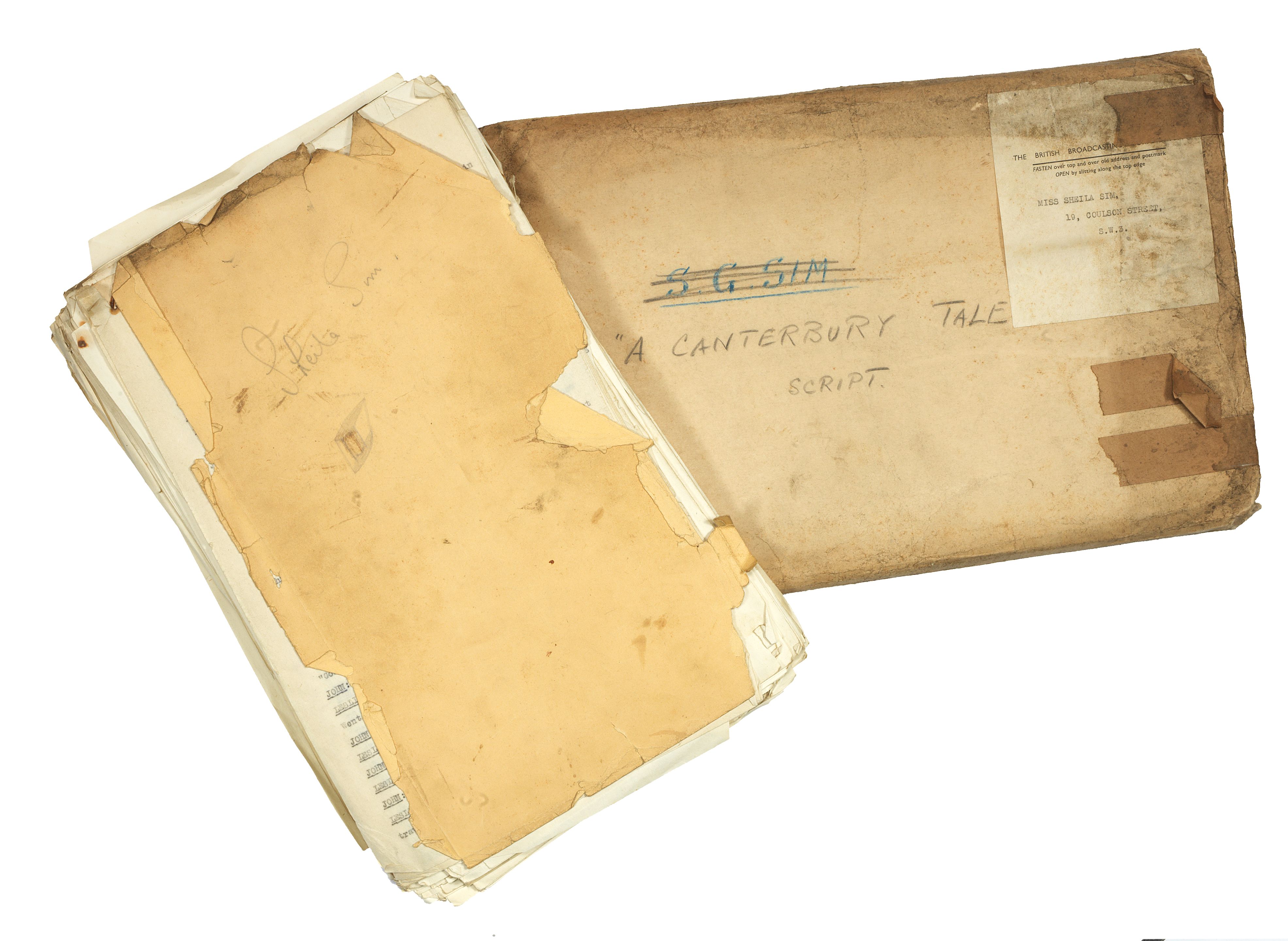 Bonhams : A Canterbury Tale Shelia Sim's script for the Powell ...