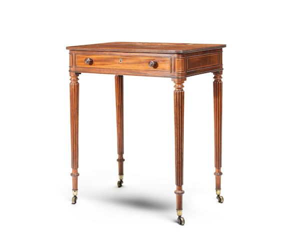Bonhams : A Regency mahogany and tulipwood banded chamber table ...