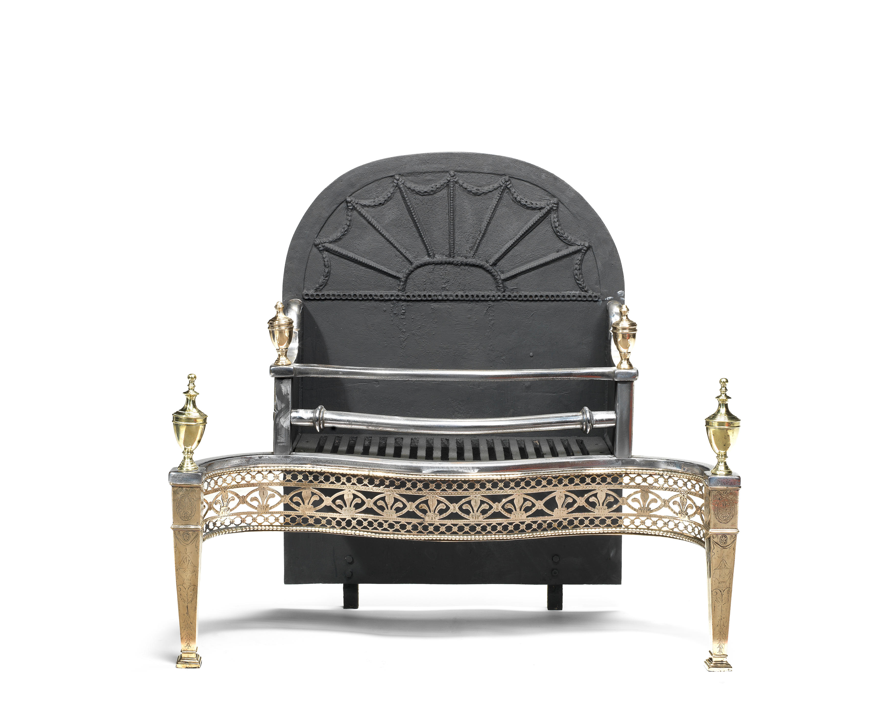 Bonhams A George Iii Brass And Steel Firegrate Possibly Irish
