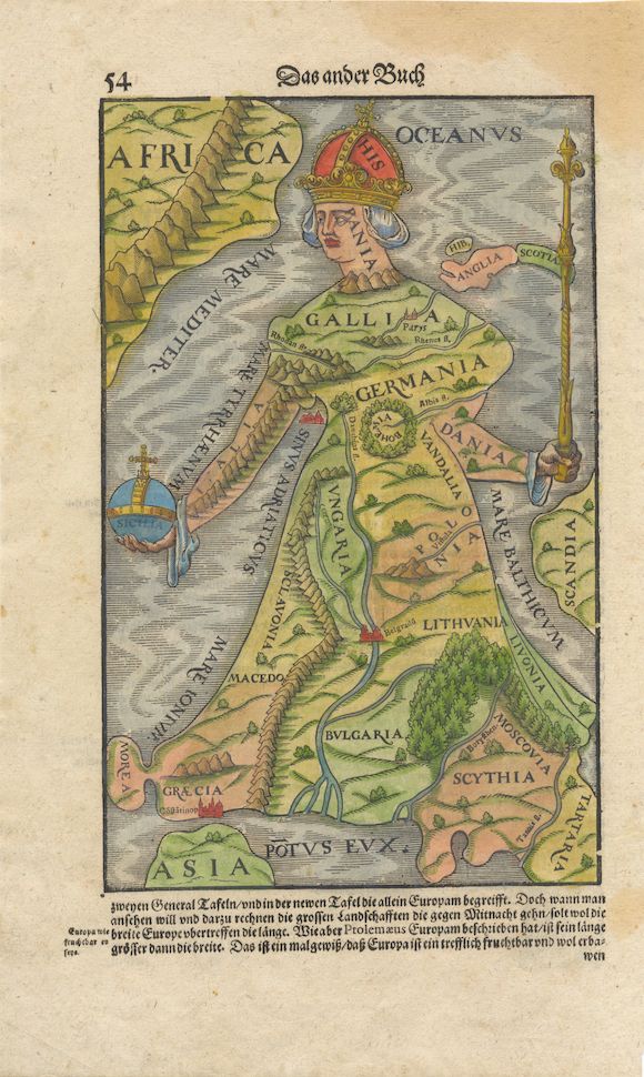 Bonhams : CURIOSITY MAP [MUNSTER (SEBASTIAN)] Das ander Buch, Basle, c ...