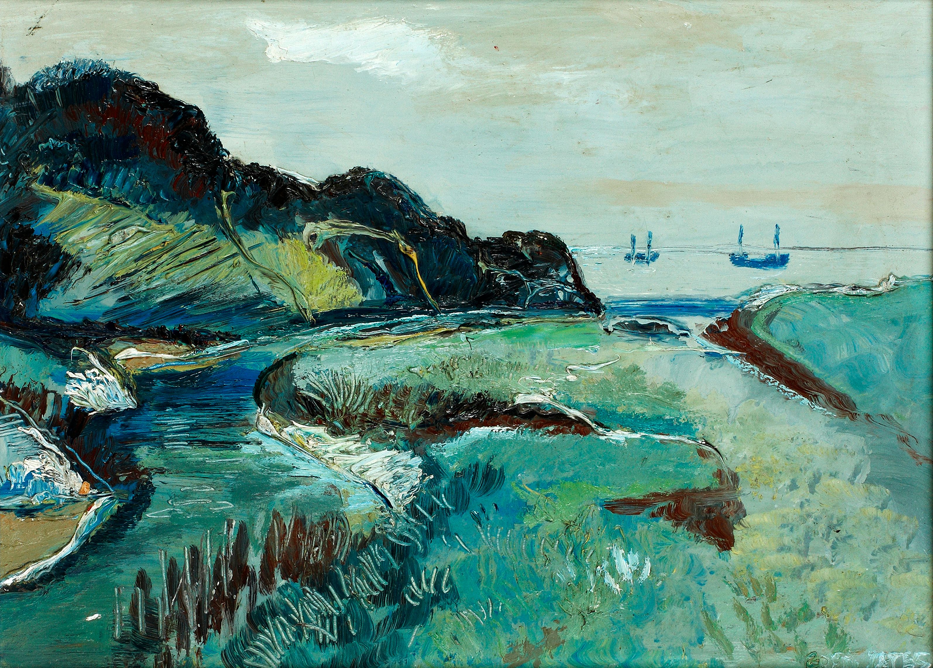 Bonhams : Fred Yates (British, 1922-2008) A Cornish coastal scene with ...