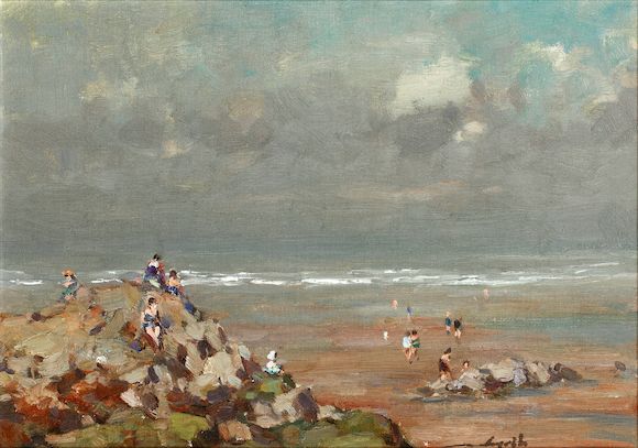 Bonhams : Gyrth Russell (Canadian/British, 1892-1970) 'A Glamorgan beach'