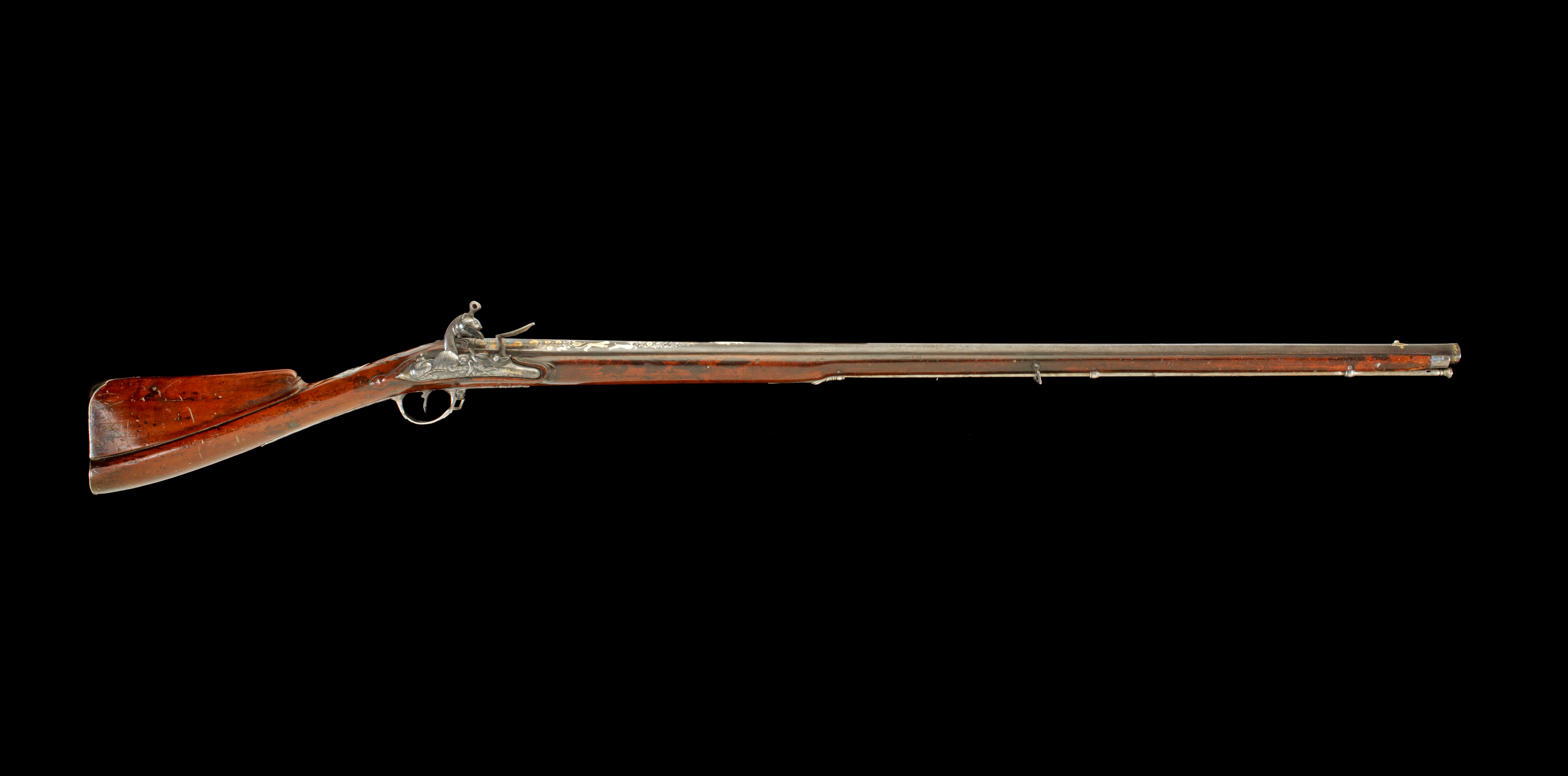 Bonhams : A silver-mounted Flintlock Sporting Rifle from the Royal ...