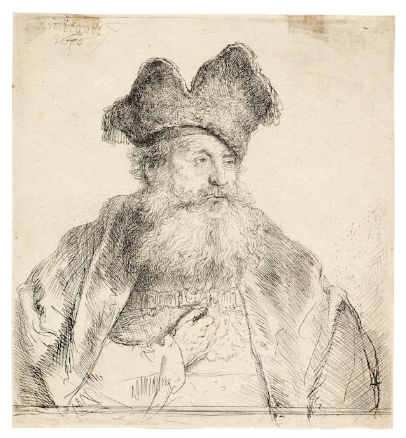 Bonhams : Rembrandt Harmensz van Rijn (Dutch, 1606-1669) Old man with a ...