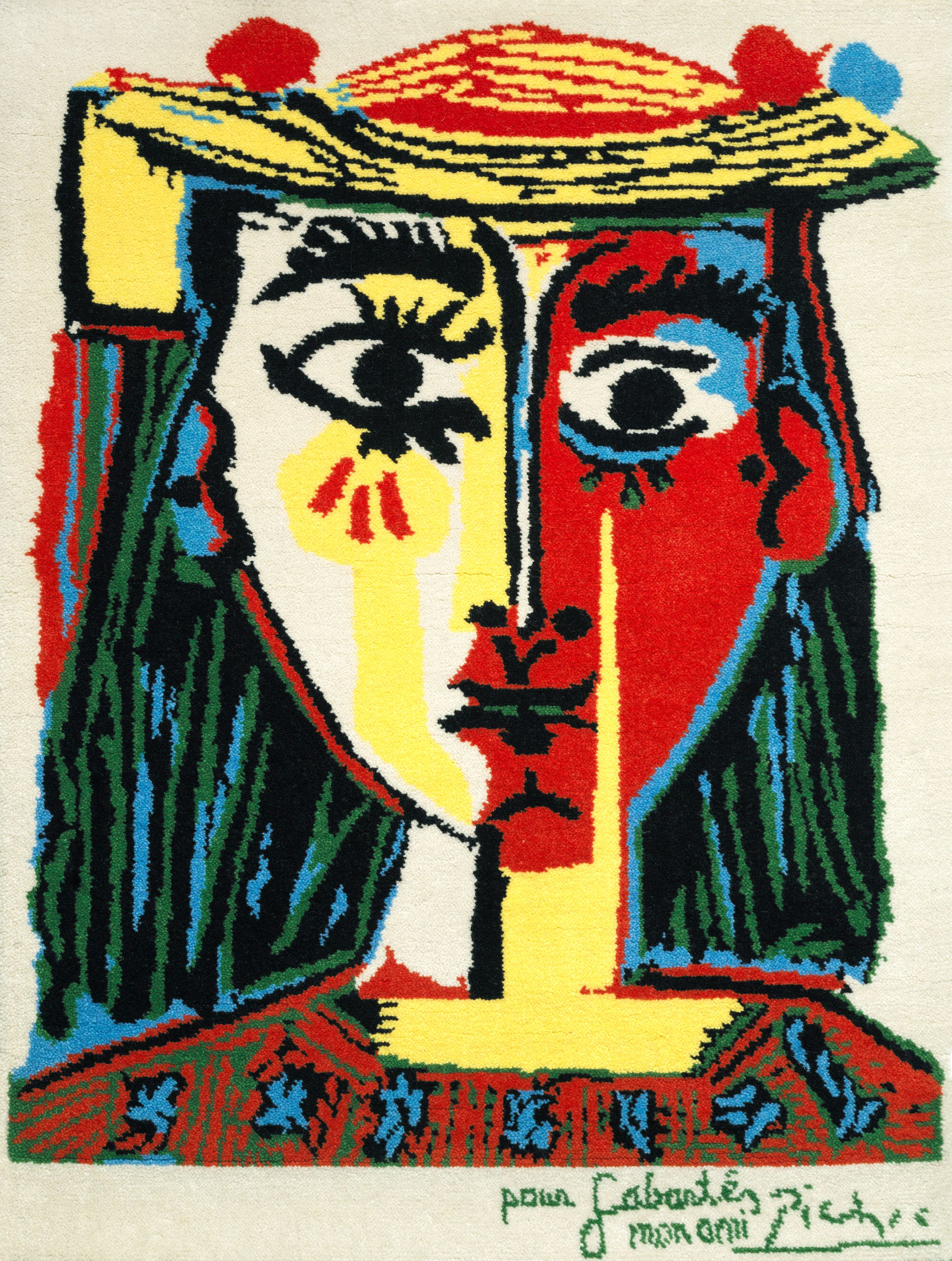 Bonhams : After Pablo Picasso (1881-1973) Portrait de femme au chapeau à pompons et au corsage ...