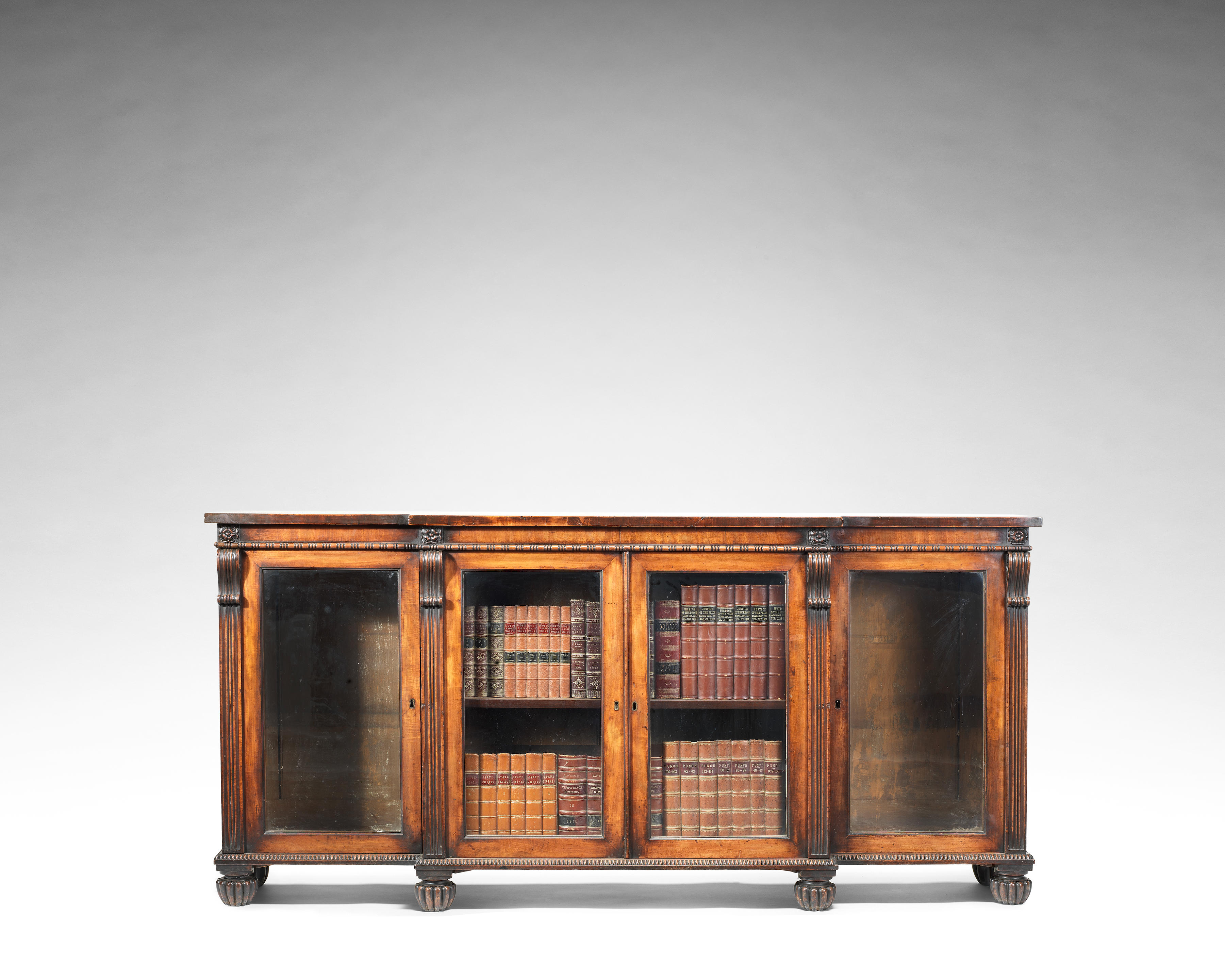 Bonhams A Regency Mahogany Breakfront Low Bookcase Attributed To Gillows