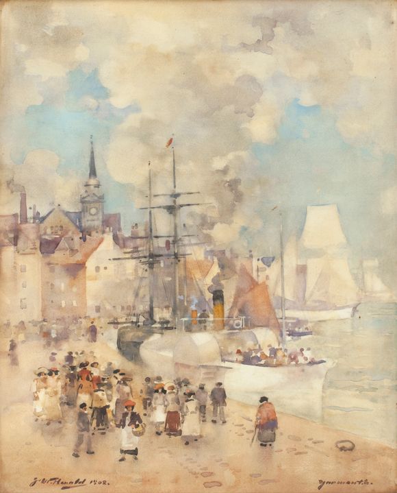 Bonhams : James Watterston Herald (British, 1859-1914) Yarmouth Harbour ...
