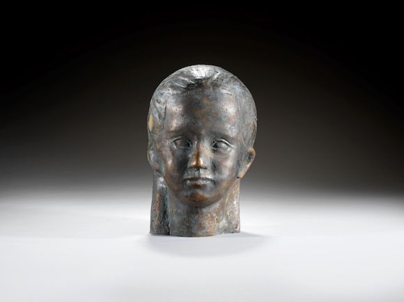 Bonhams : Khaled Al-Rahhal (Iraq, 1926-1987) Untitled (Head of a Girl)