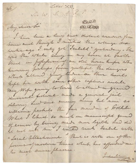 Bonhams : SCOTT (WALTER) Autograph letter signed ("Walter Scott"), to ...