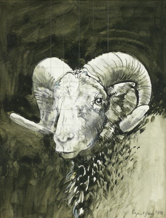 Bonhams : Bryan Organ (British, born 1935) Ram's head