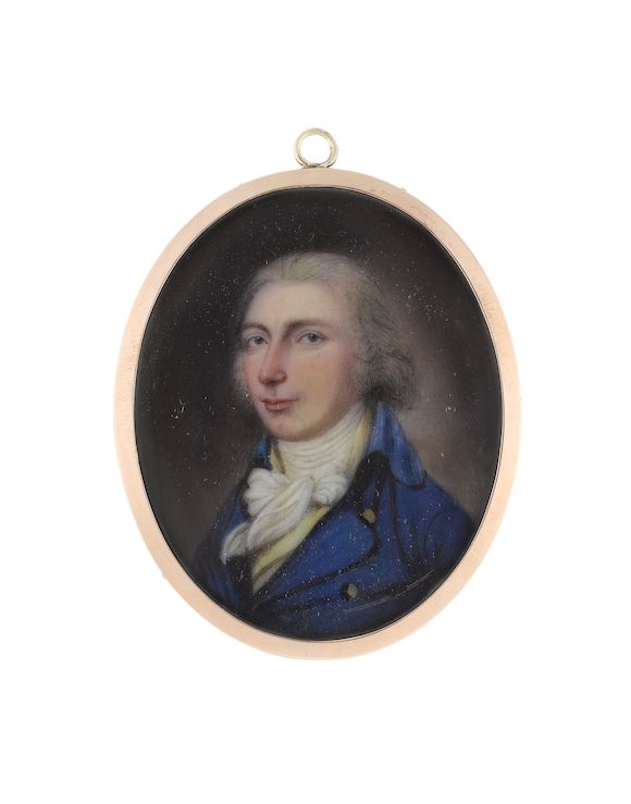 Bonhams : Continental School, circa 1790 A Gentleman, wearing blue coat ...
