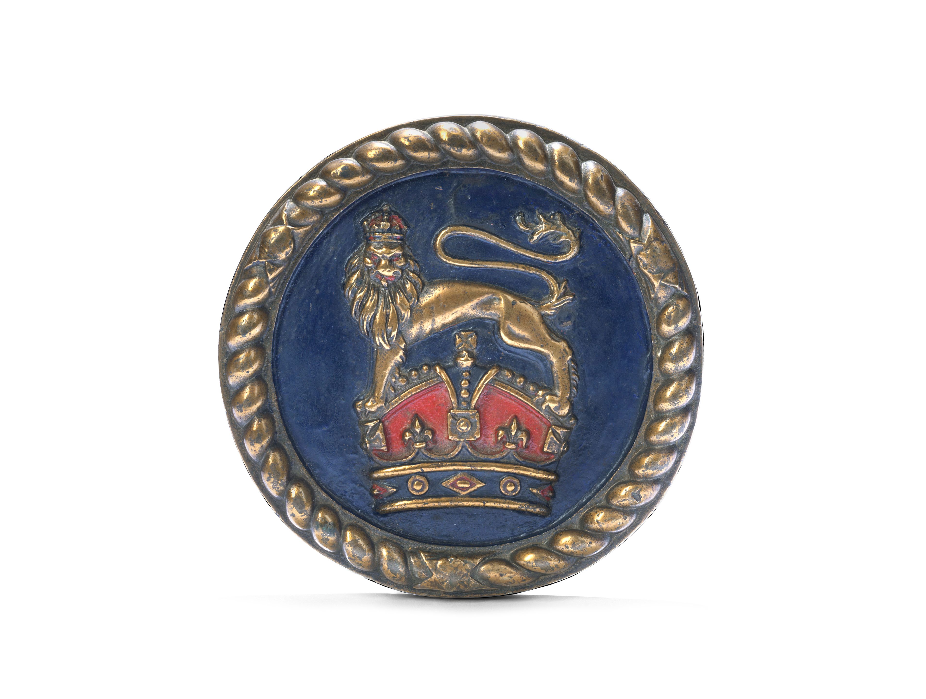 Bonhams : A tampion from HMS Royal Sovereign 1915 7ins.(17.6cm)diam.